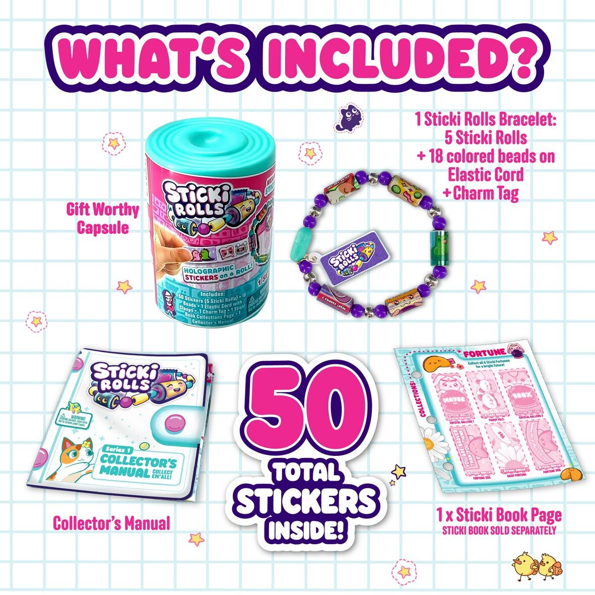 Sticki Rolls Sticki Band Capsule, Series 1 Assorted | Paper Plus