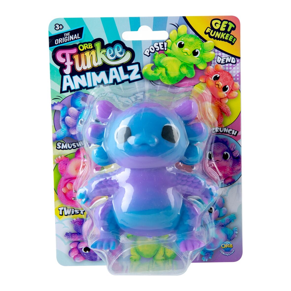 Orb Stretchee Funkee Animalz Axolotl - Assorted | Paper Plus