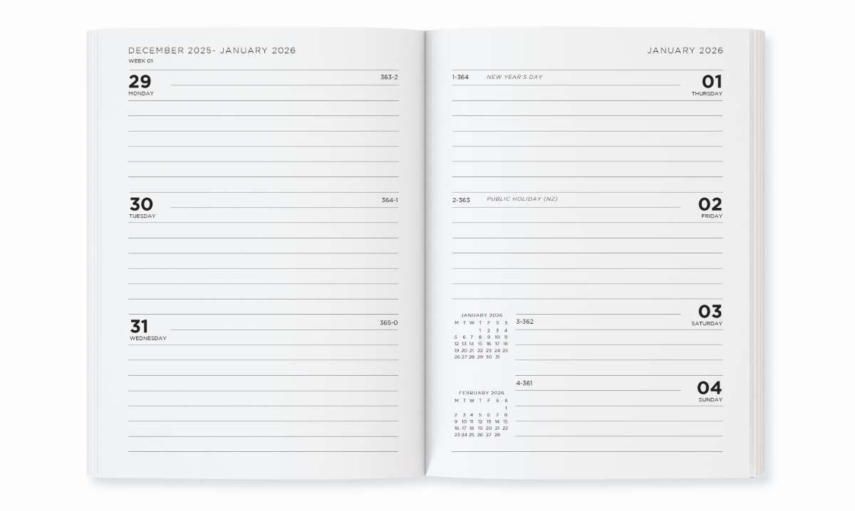 2026 Anita Madhav A6 Week To View Hydrangea Wiro Diary | Paper Plus