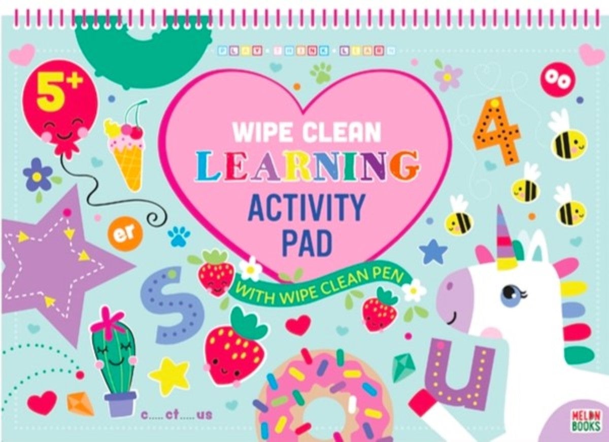 Wipe Clean Learning Activity Pad Pink by Melon Books | Paper Plus
