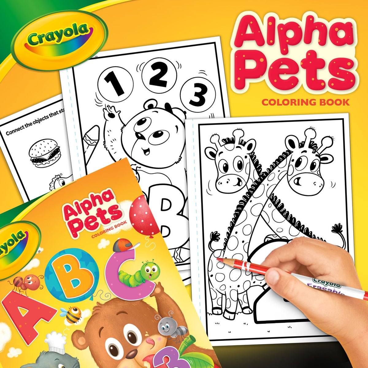 Crayola Alpha Pets Coloring Book With Stickers 96 Pages | Paper Plus