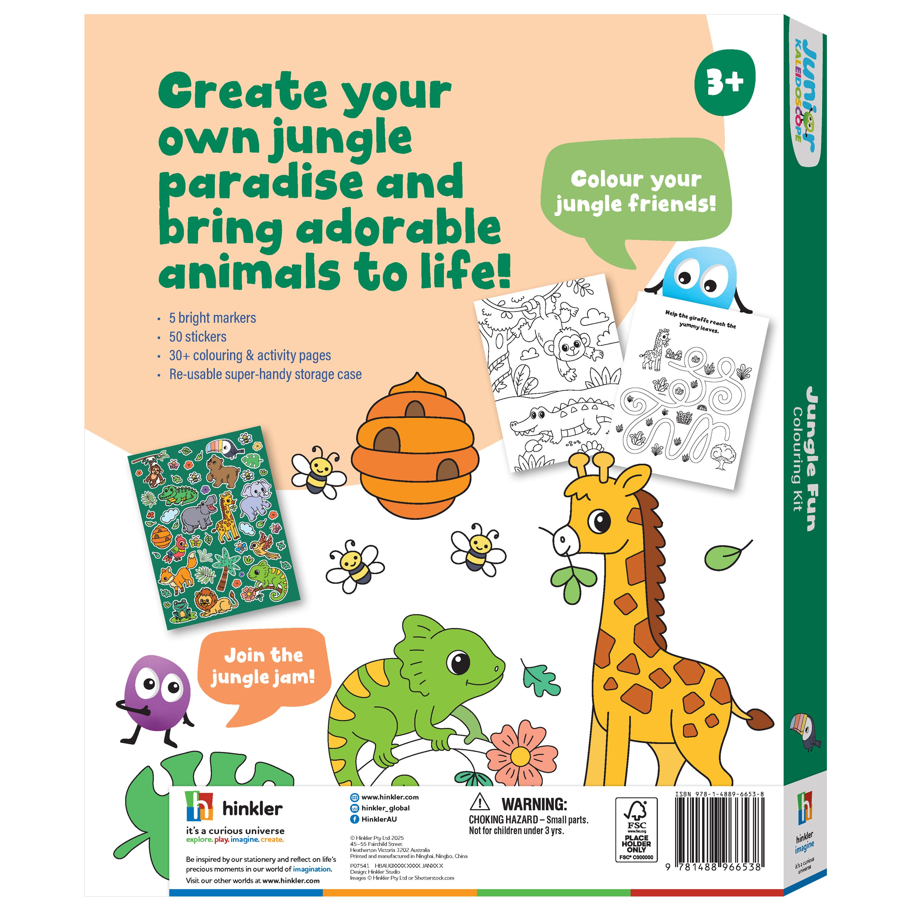 Junior Kaleidoscope Jungle Colouring Kit | Paper Plus
