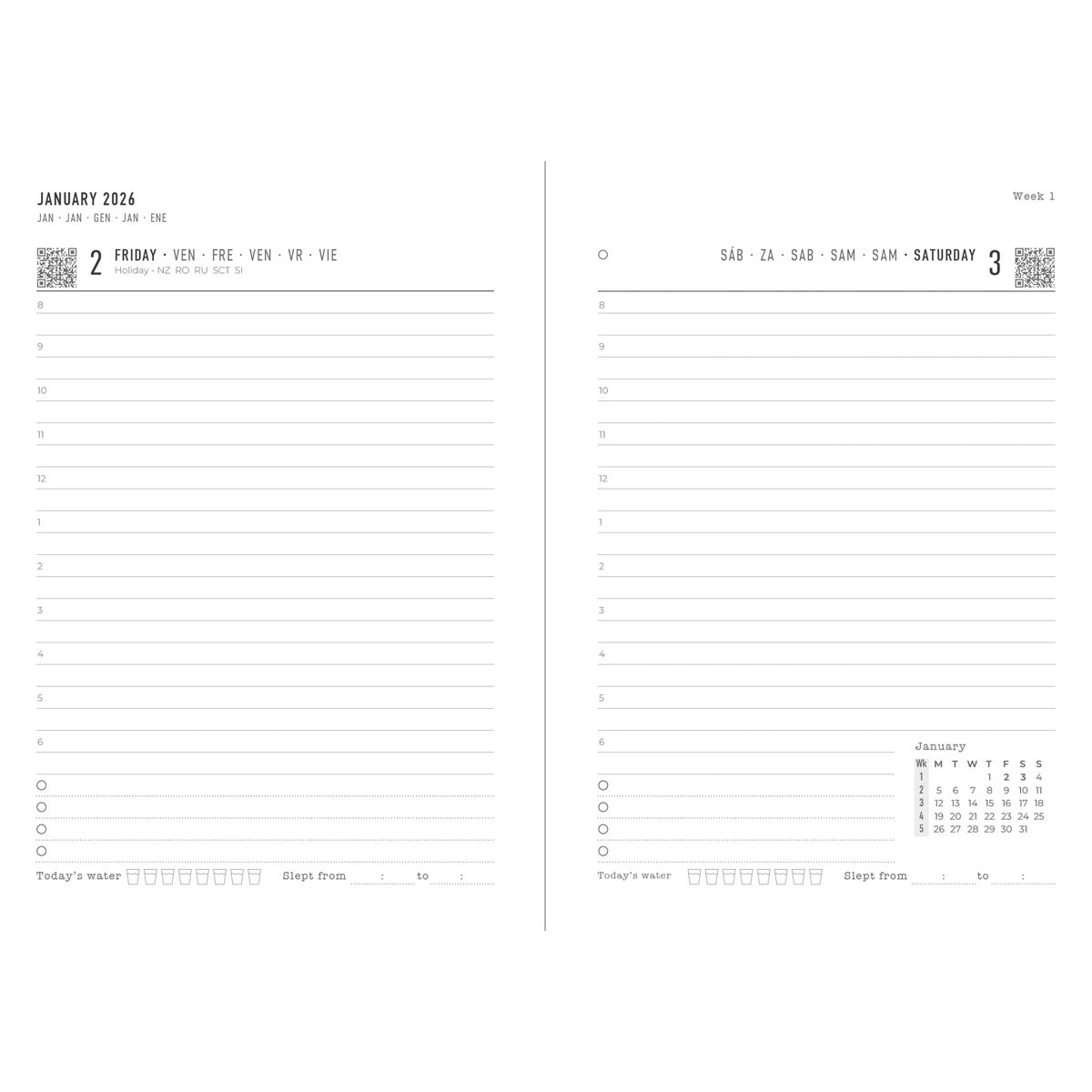 Letts of London Diary Gradient A6 Day to Page Appointments Blue 2026 ...