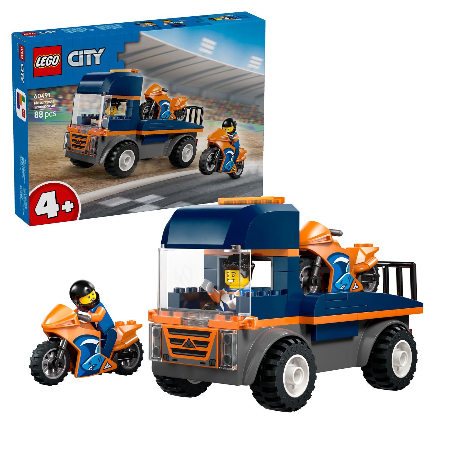 LEGO City Motorcycle Transporter 60491 | Paper Plus