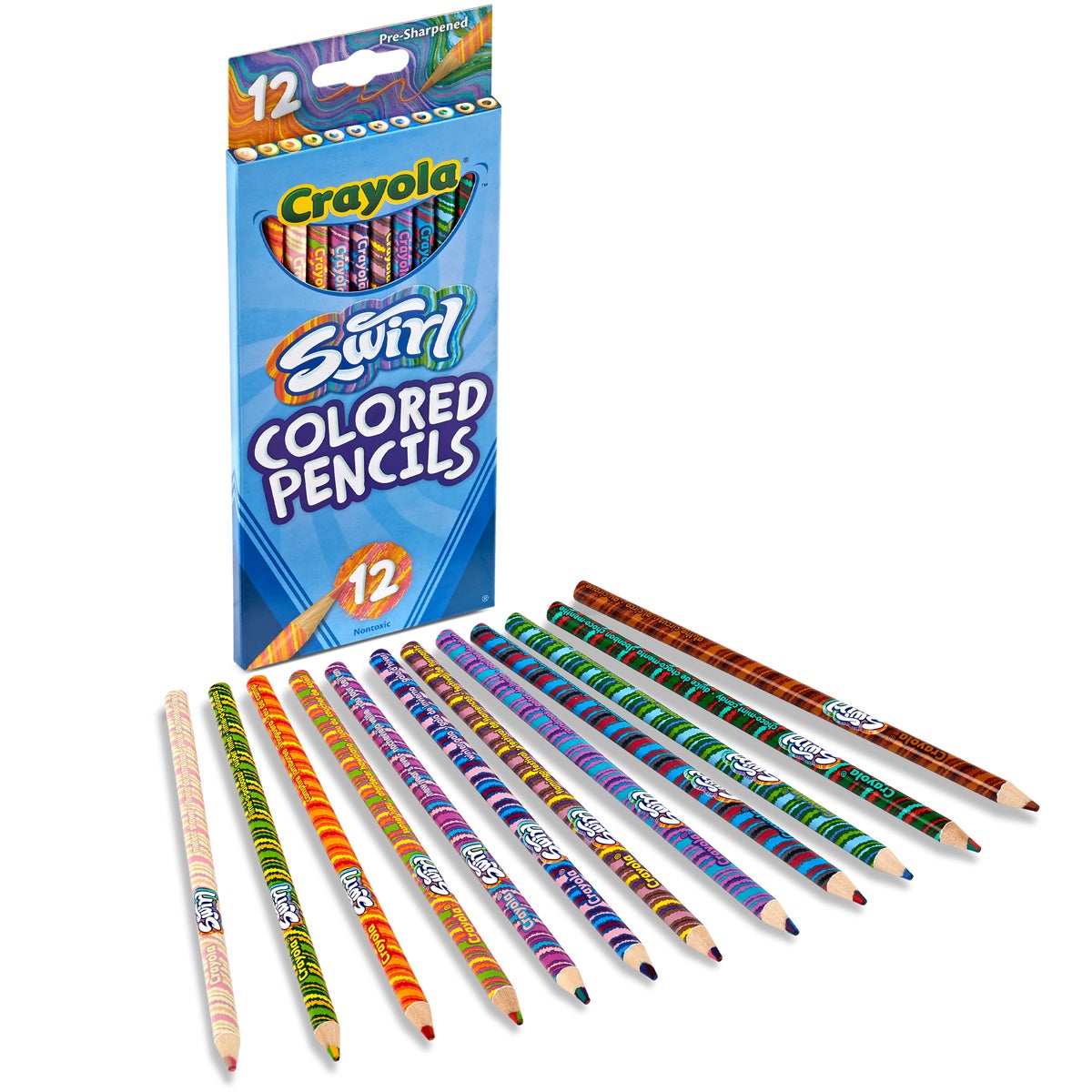 Crayola Swirl Colored Pencils Full Size 12Pk | Paper Plus