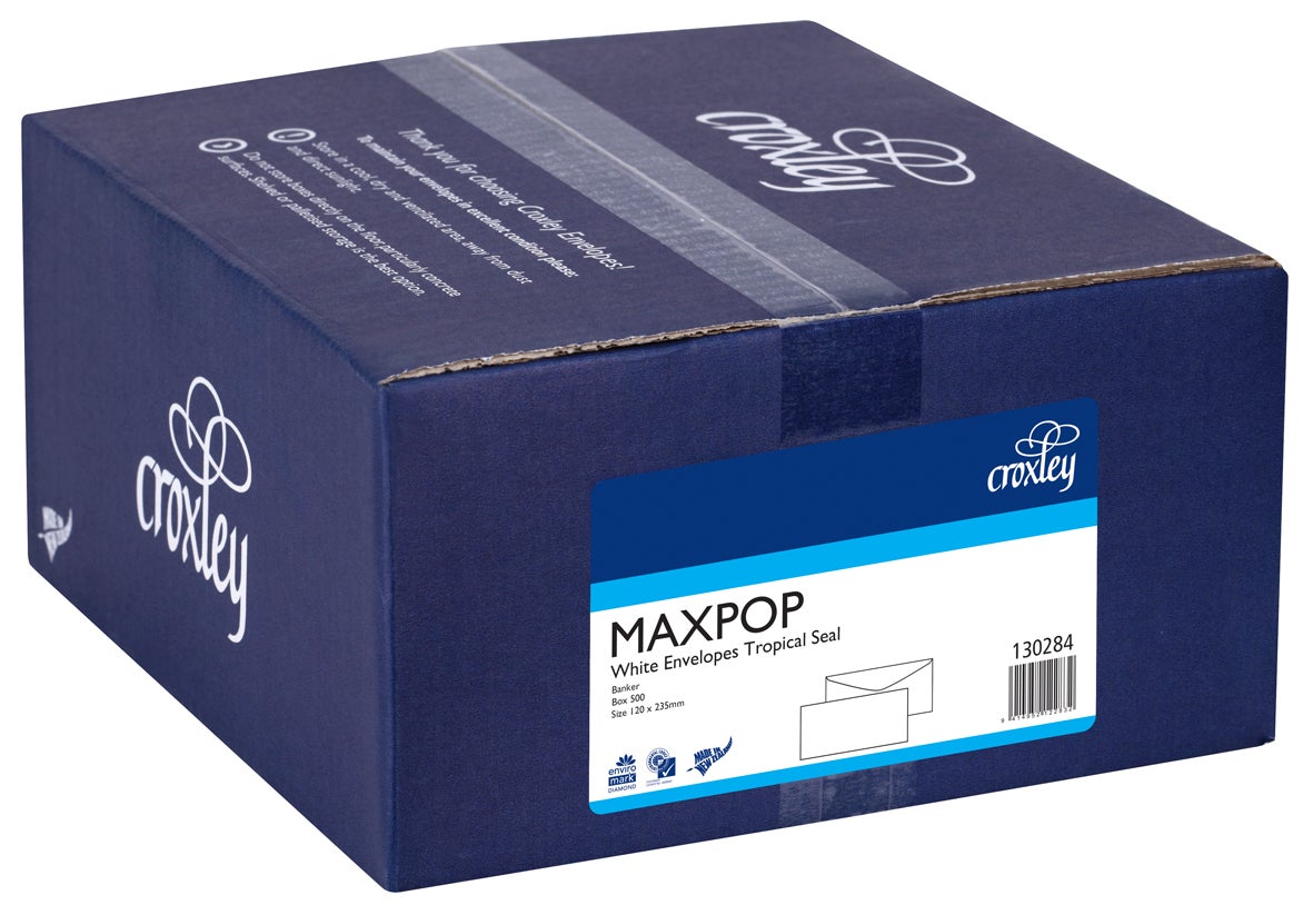 Croxley Maxpop Envelopes Tropical Seal Non Window White Box 500 | Paper ...