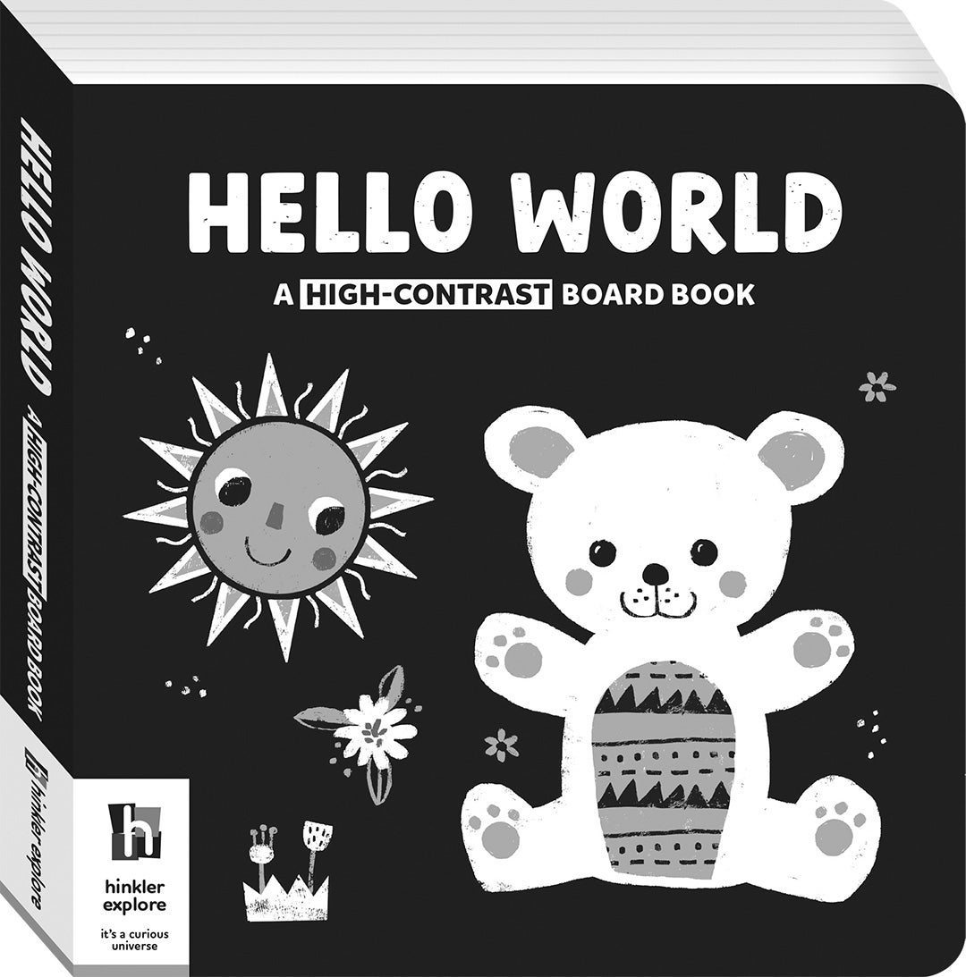 Hello World: A High-Contrast Board Book by Hinkler Pty Ltd | Paper Plus