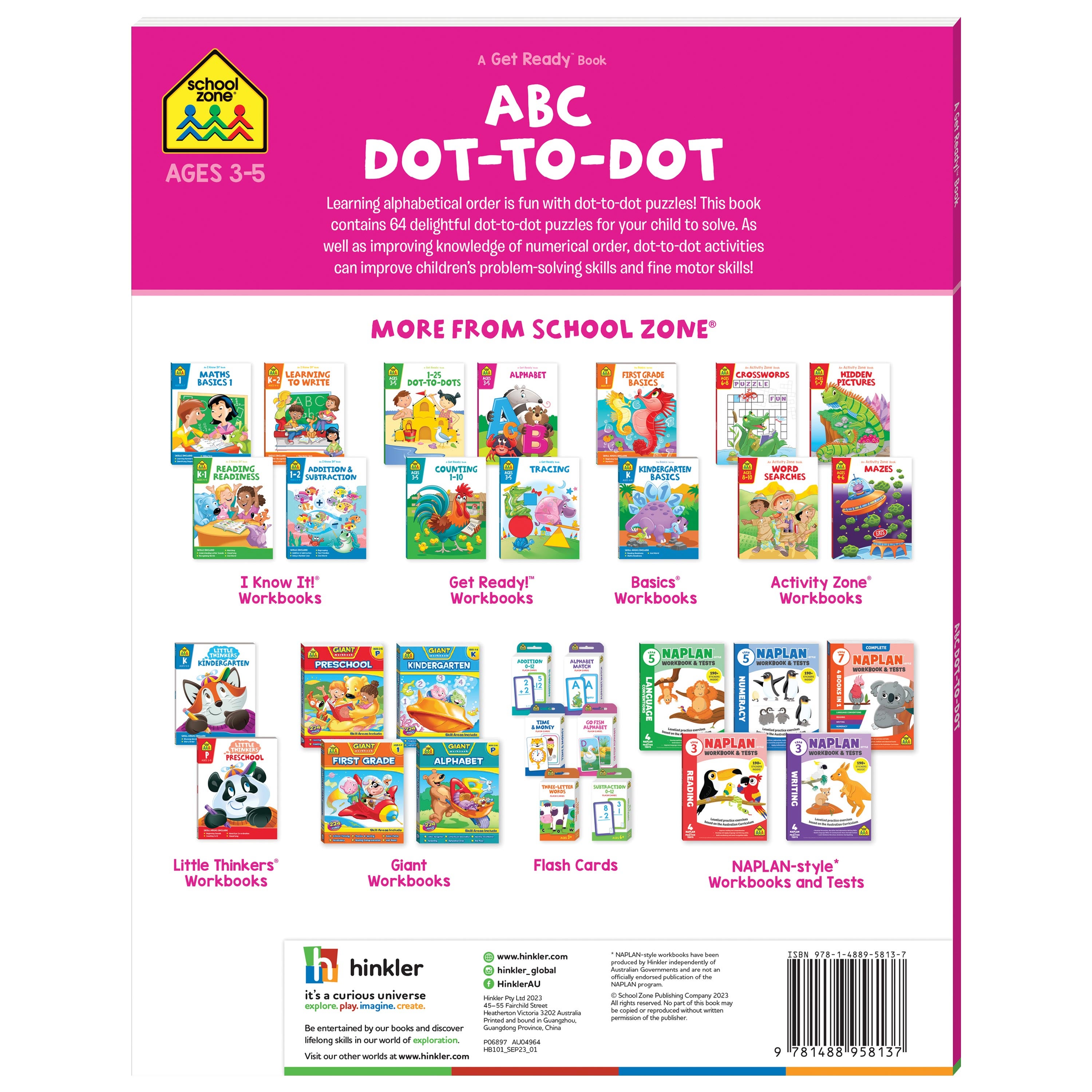 School Zone Get Ready ABC Dot-to-Dot by Hinkler Pty Ltd | Paper Plus