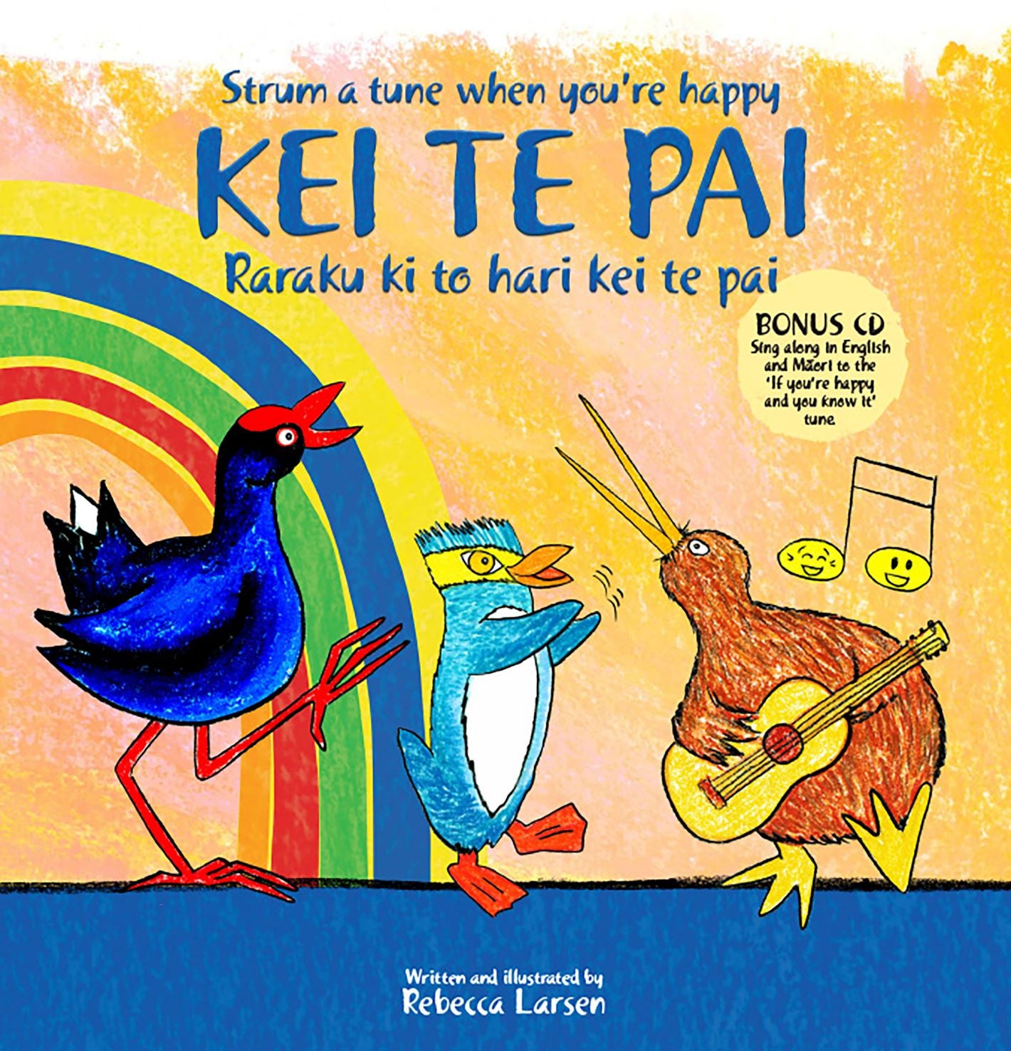 Strum a Tune if You're Happy Kei Te Pai by Rebecca Larsen | Paper Plus