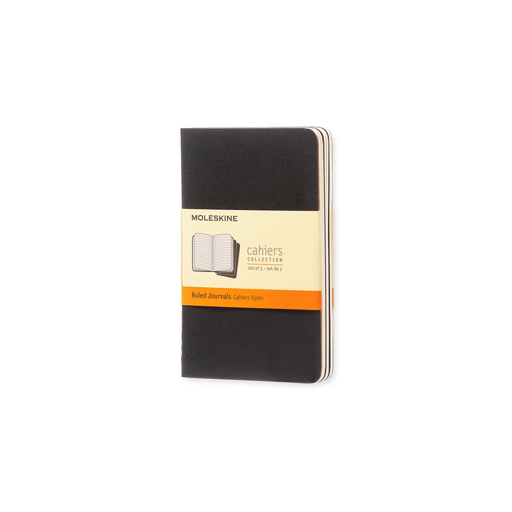 Moleskine Cahier Journals Pocket Black Ruled Pack 3 | Paper Plus