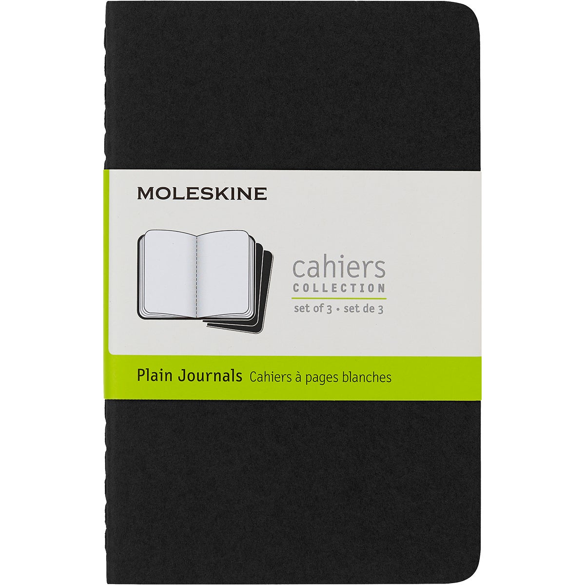 Moleskine Cahier Journals Pocket Black Plain Pack 3 | Paper Plus