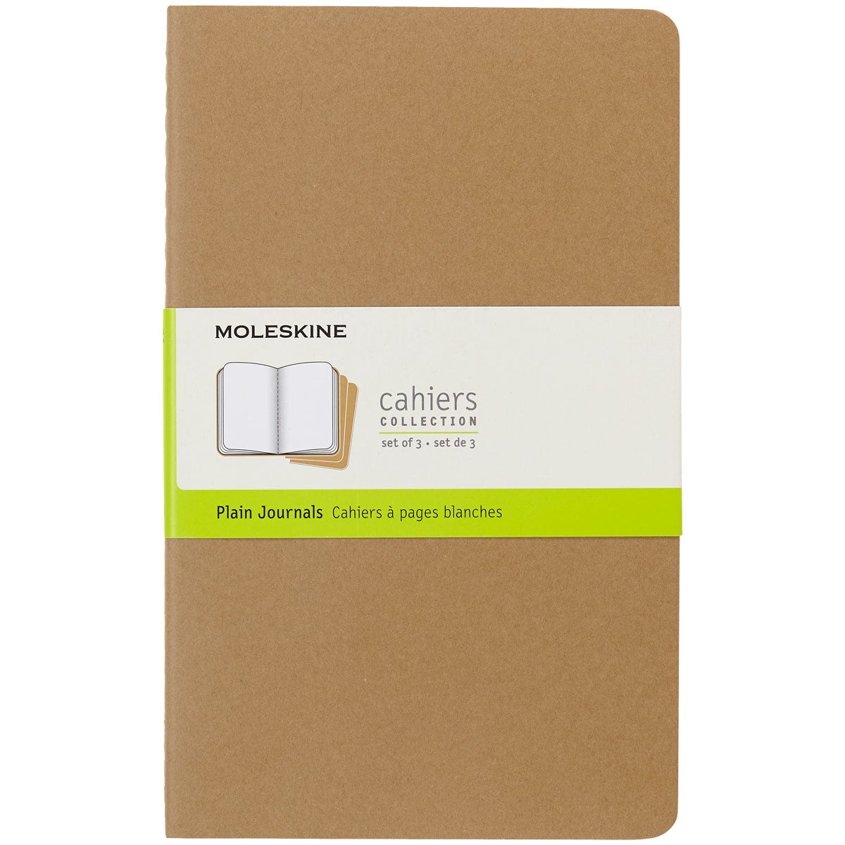 Moleskine Cahier Journals Large Kraft Brown Plain Pack 3 | Paper Plus