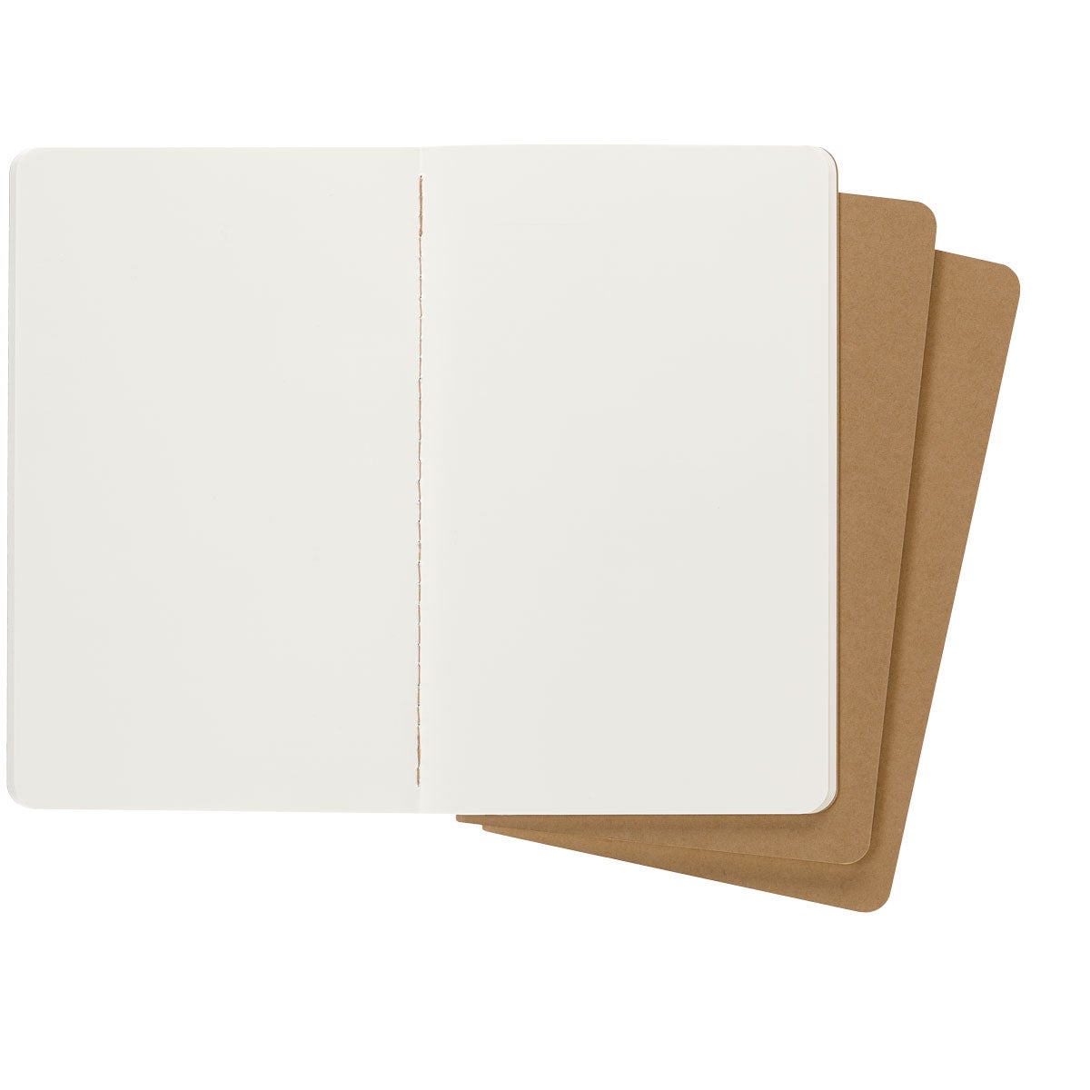 Moleskine Cahier Journals Large Kraft Brown Plain Pack 3 | Paper Plus